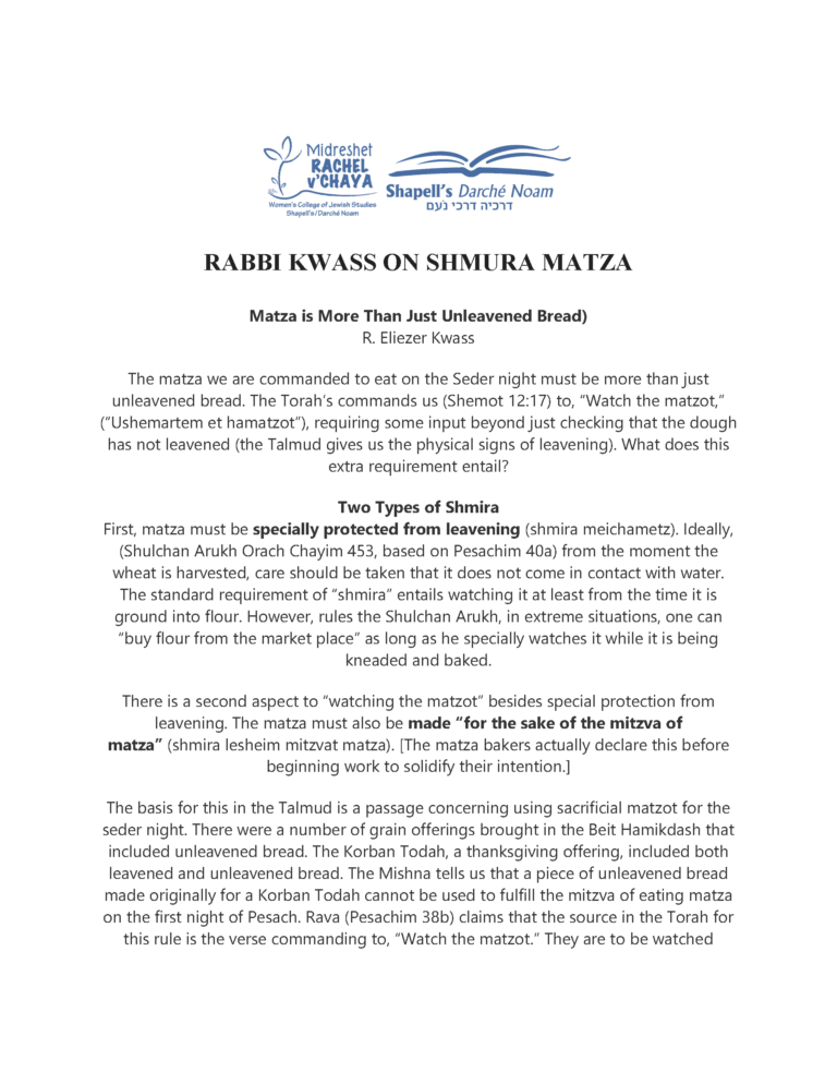 Pesach Guide – Darche Noam